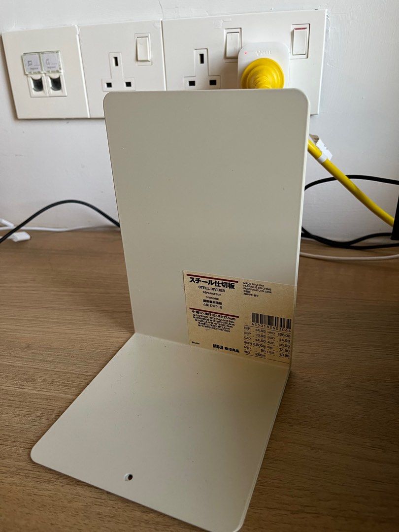 Muji book holder. Steel divider. Brand new., Hobbies & Toys, Stationery ...