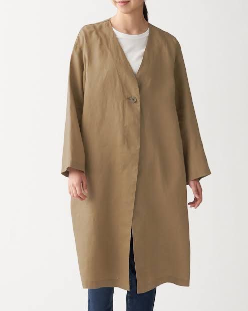 MUJI linen coat, Women's Fashion, Coats, Jackets and Outerwear on Carousell