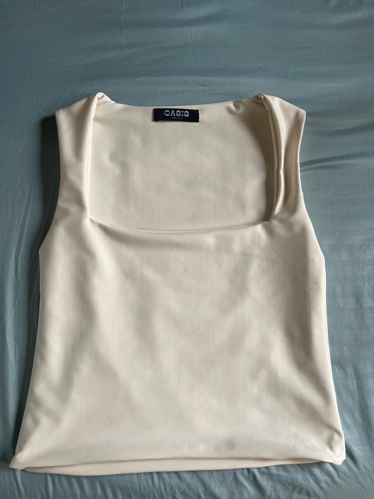 OASIS Queen Anne Double-line top CREAM, MEDIUM, Women's Fashion, Tops ...