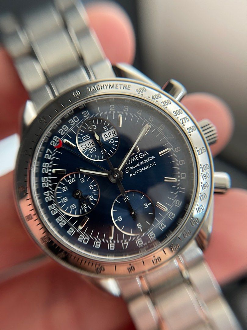 Omega Speedmaster triple date 3523.80 blue dial, Luxury, Watches on ...