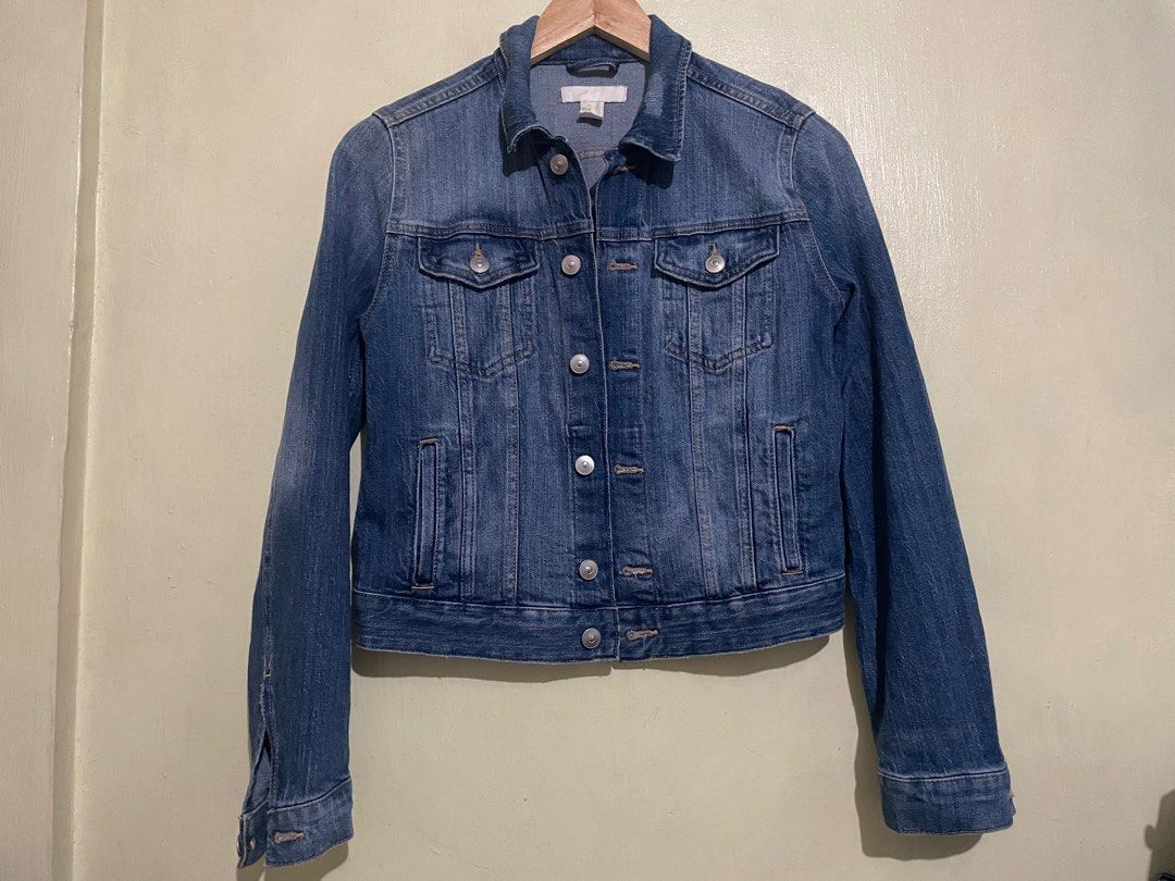 Original h&m crop denim jacket, Women's Fashion, Coats, Jackets and ...