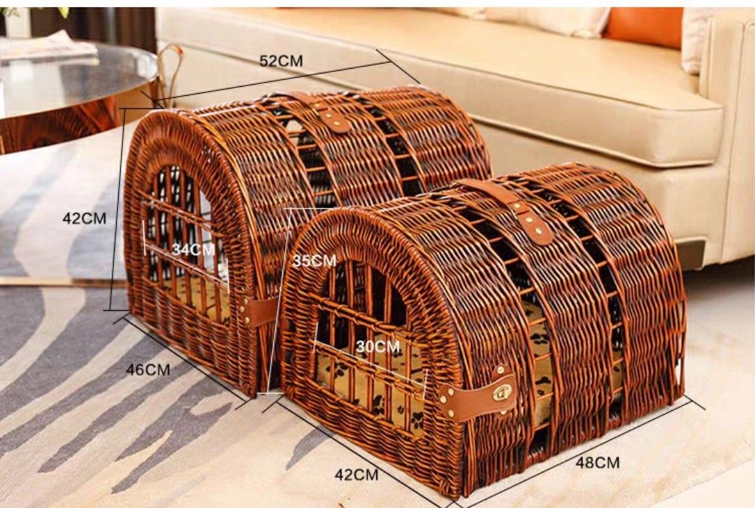 (PO) Pet Cat Dog Nest Bed Cage Carrier Small Animals House Basket ...