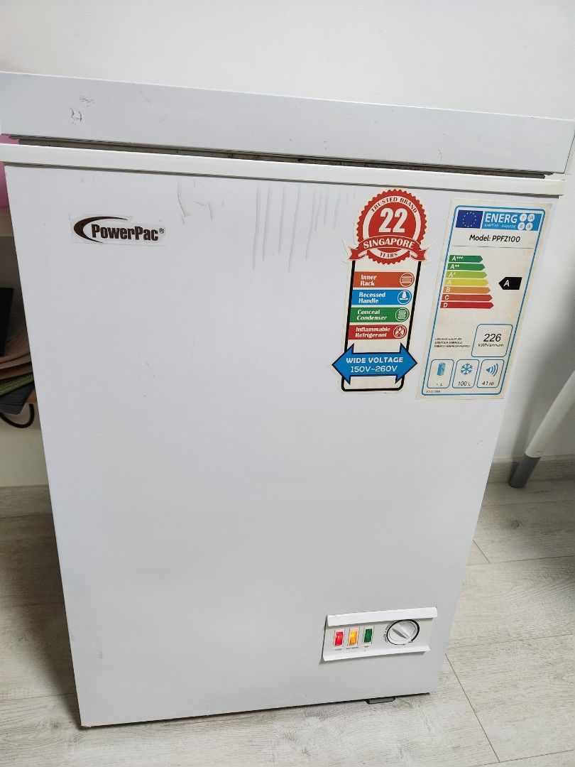 PowerPac deep chest freezer 100l, TV & Home Appliances, Kitchen ...