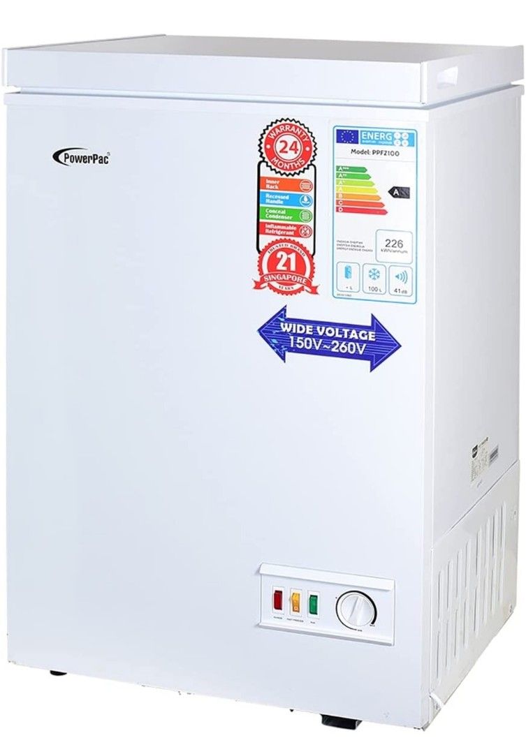 PowerPac deep chest freezer 100l, TV & Home Appliances, Kitchen ...