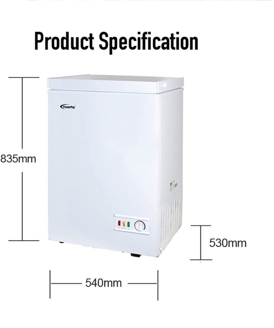 PowerPac deep chest freezer 100l, TV & Home Appliances, Kitchen ...