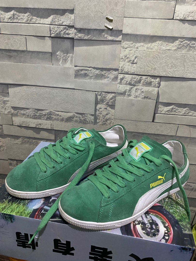 Puma Suede Green, Men's Fashion, Footwear, Sneakers on Carousell