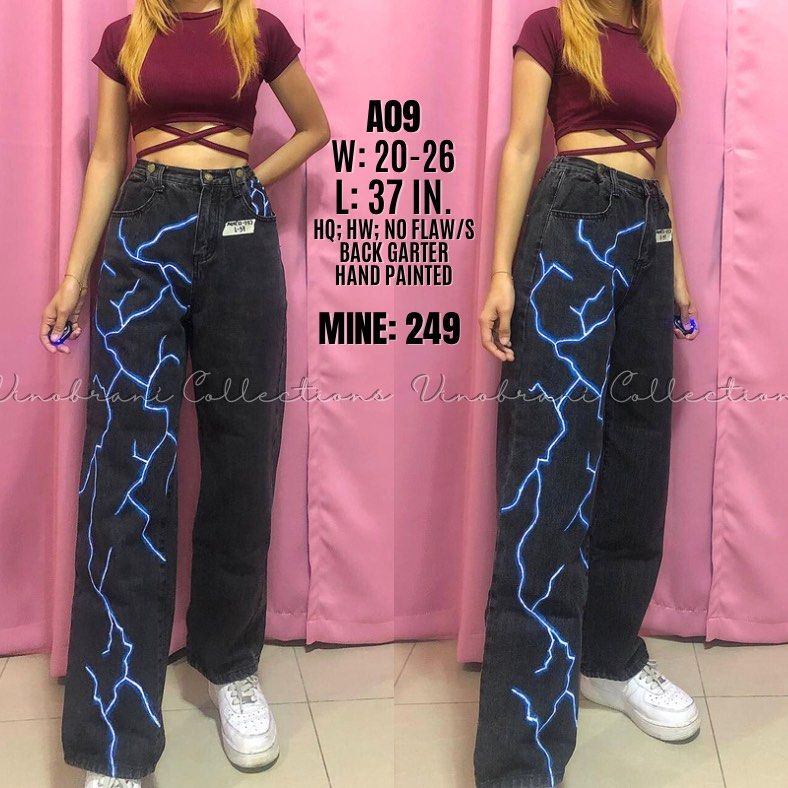 RARE/HAND PAINTED PANTS on Carousell