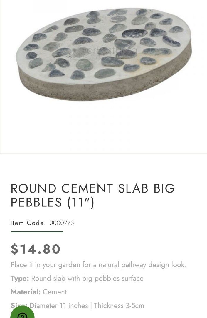 Round cement slab with pebbles, Furniture & Home Living, Gardening ...