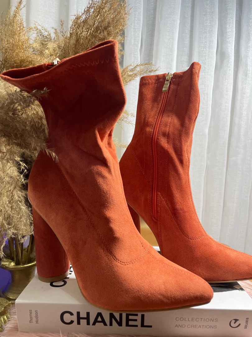 RUST SHEIN BOOTS, Women's Fashion, Footwear, Boots on Carousell