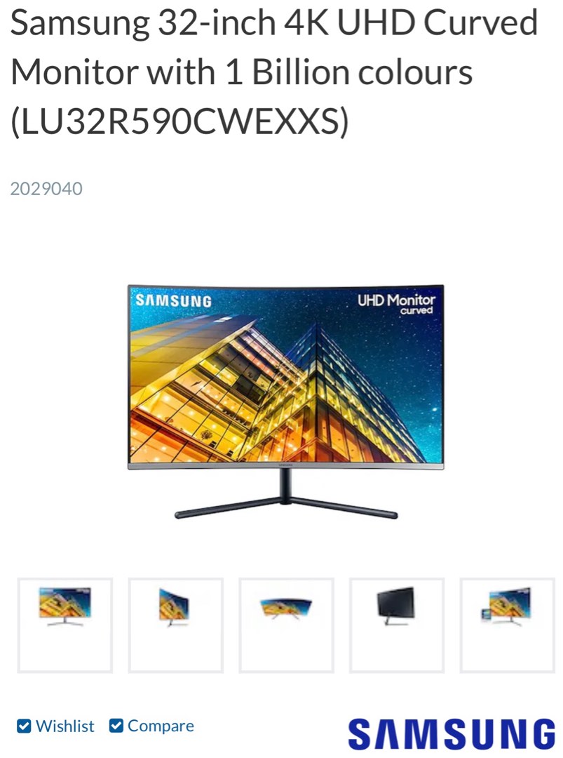Samsung 32-inch 4K UHD Curved Monitor with 1 Billion Colors, Computers ...