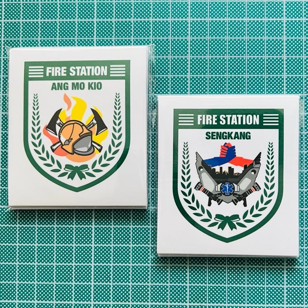 SCDF ANG MO KIO / SENGKANG Fire Stations . Waterproof Stickers . 70 x ...