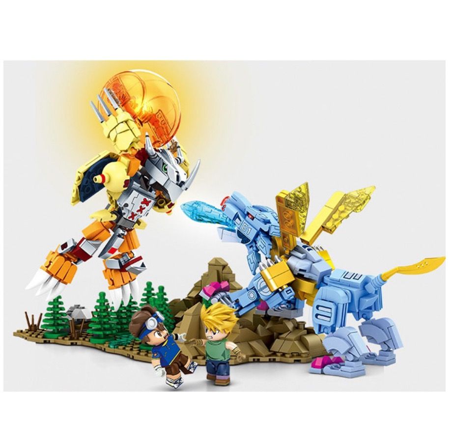 SEMBO BLOCK 609322 DIGIMON GREYMON VS GARURUMON BUILDING BLOCK, Hobbies ...