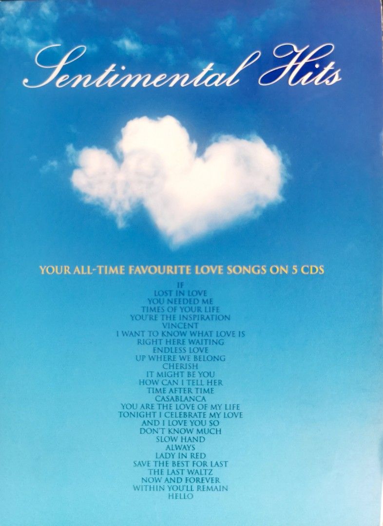 Sentimental Hits your all-time favourite songs on 5 CDS Self collect at ...