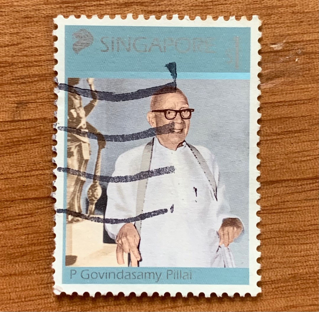 Singapore early pioneer stamp philanthropist & famous person Pillai ...