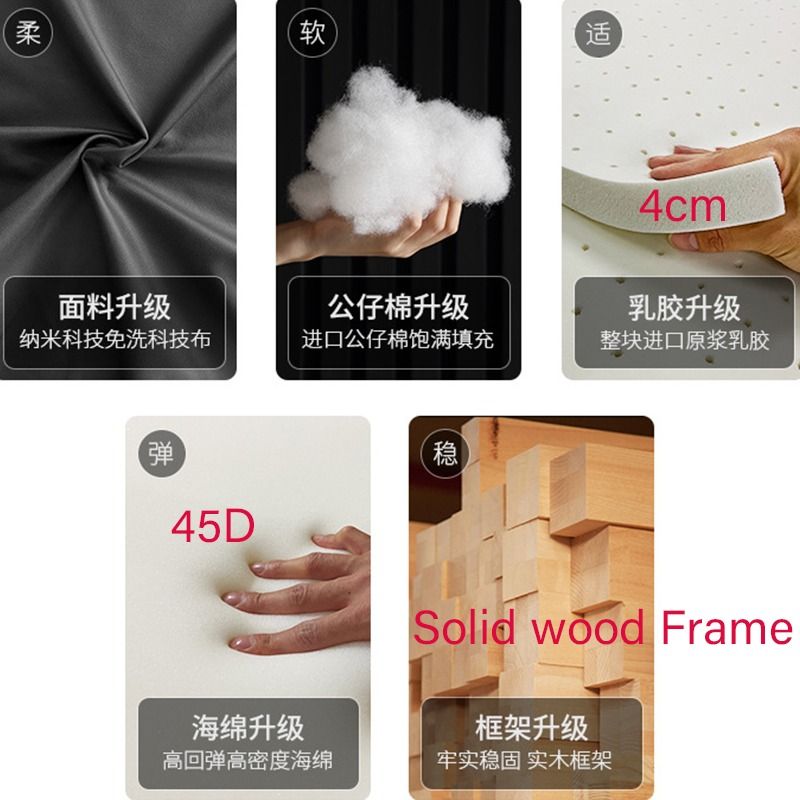 Solid wood frame Leath-Aire Seat 4cm Latex Seat 12cm Sponge, Furniture ...