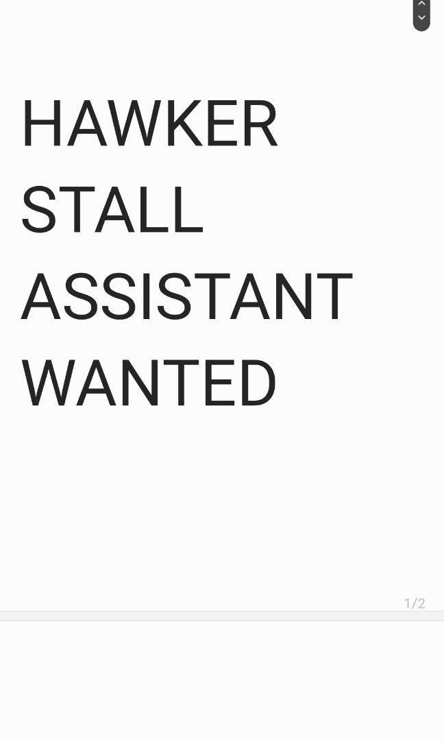 Stall Assistant, Jobs, Hospitality, F&B on Carousell