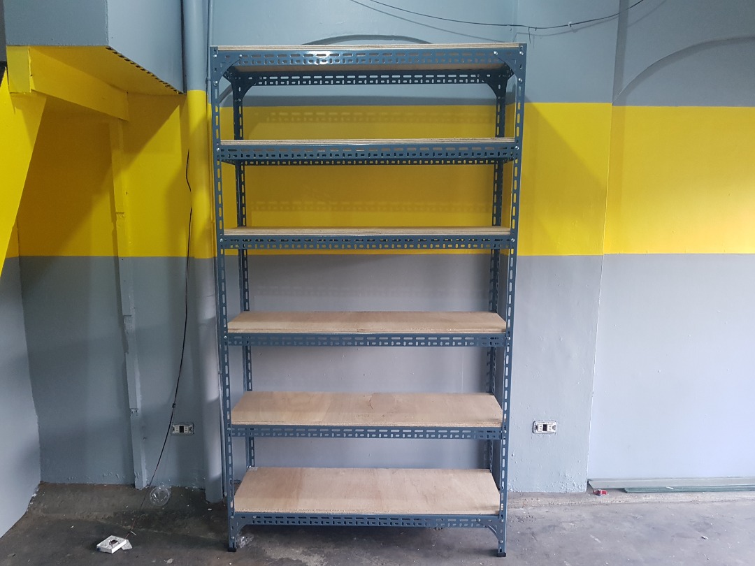 Steel rack slotted steel racks wood shelves heavy duty commercial made ...