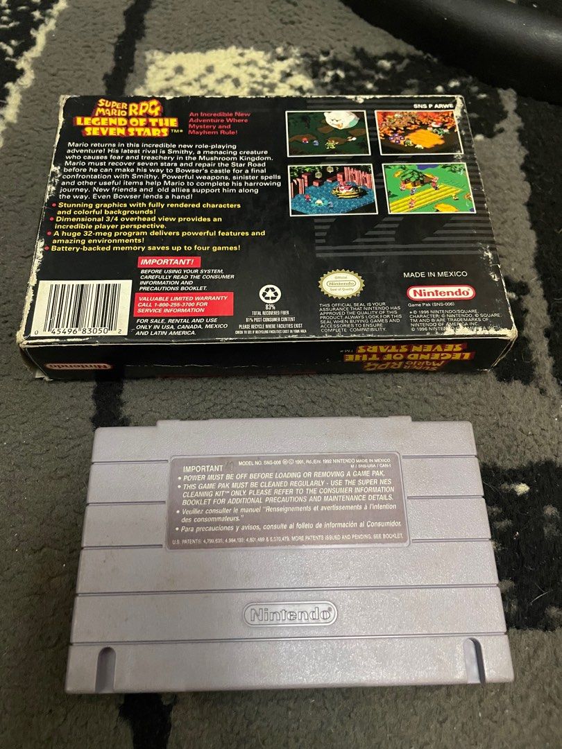 Super Mario RPG SNES (w/ box), Video Gaming, Video Games, Nintendo on ...