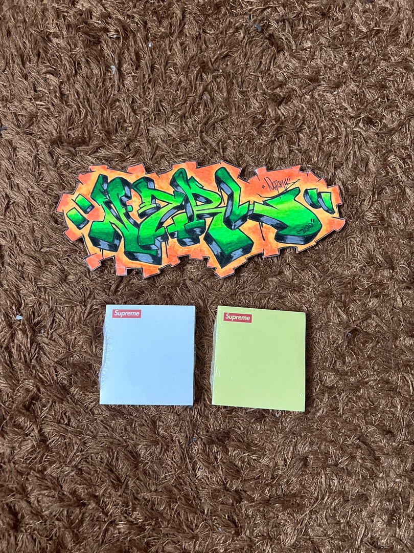 Supreme sticky note, Men's Fashion, Watches & Accessories, Accessory ...