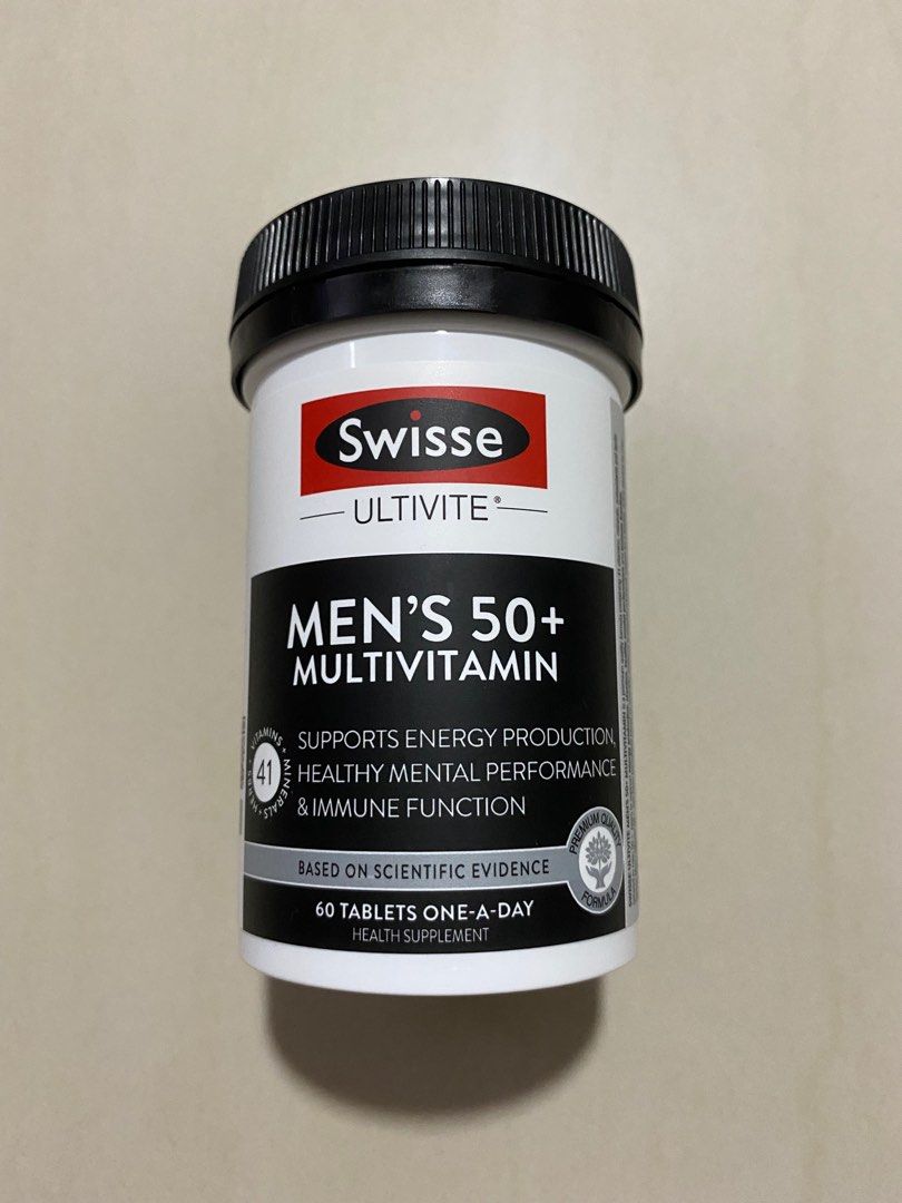 Swisse Ultivite Men's 50+ Multivitamin 60 Tabs, Health & Nutrition, Health Supplements, Vitamins ...