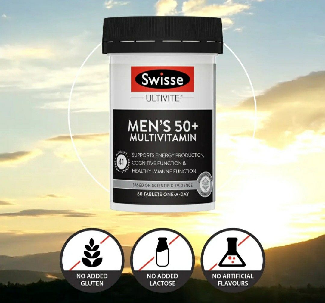 Swisse Ultivite Men's 50+ Multivitamin, Health & Nutrition, Health Supplements, Vitamins ...