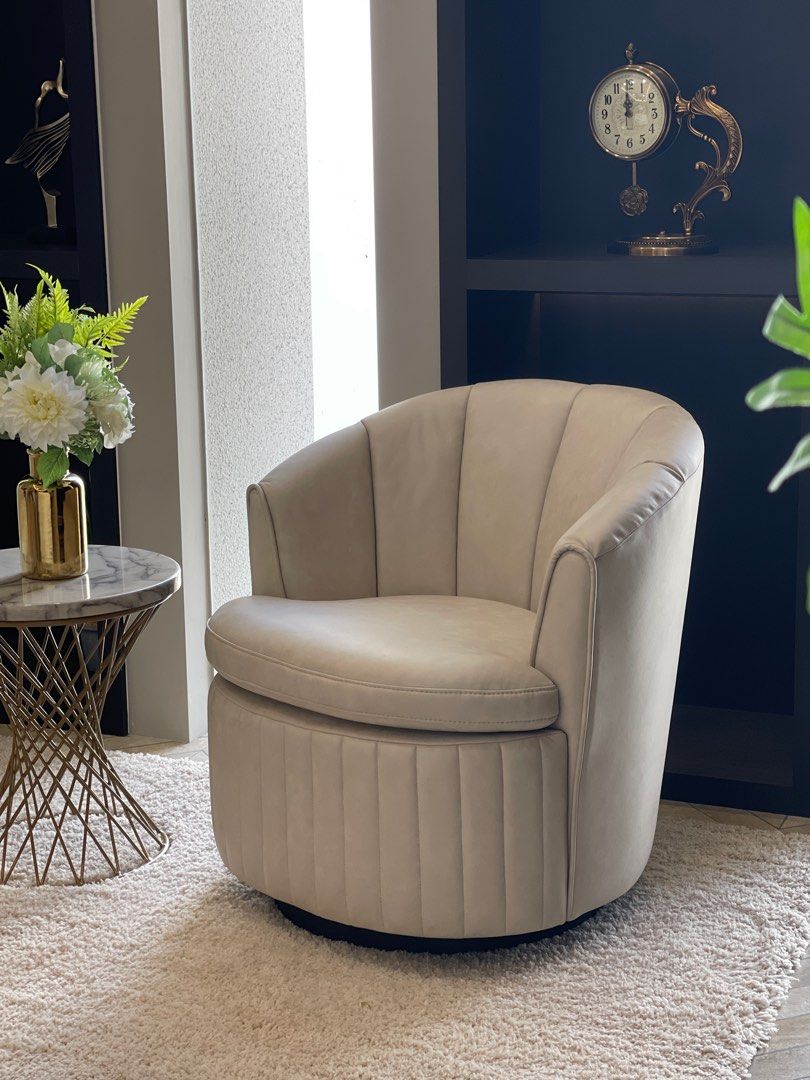 Swivel Arm Chair / Sofa Chair / Spinning Chair, Furniture & Home Living ...