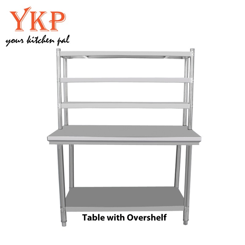 Table with Overshelf Stainless Steel Kitchen Table with Overshelf Rack ...