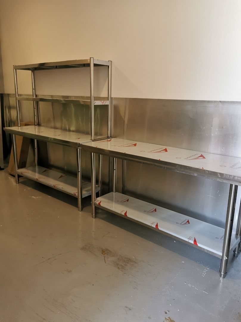 Table with Overshelf Stainless Steel Kitchen Table with Overshelf Rack ...