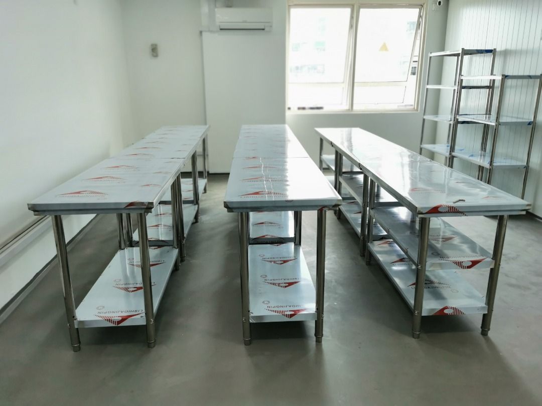 Table with Overshelf Stainless Steel Kitchen Table with Overshelf Rack ...