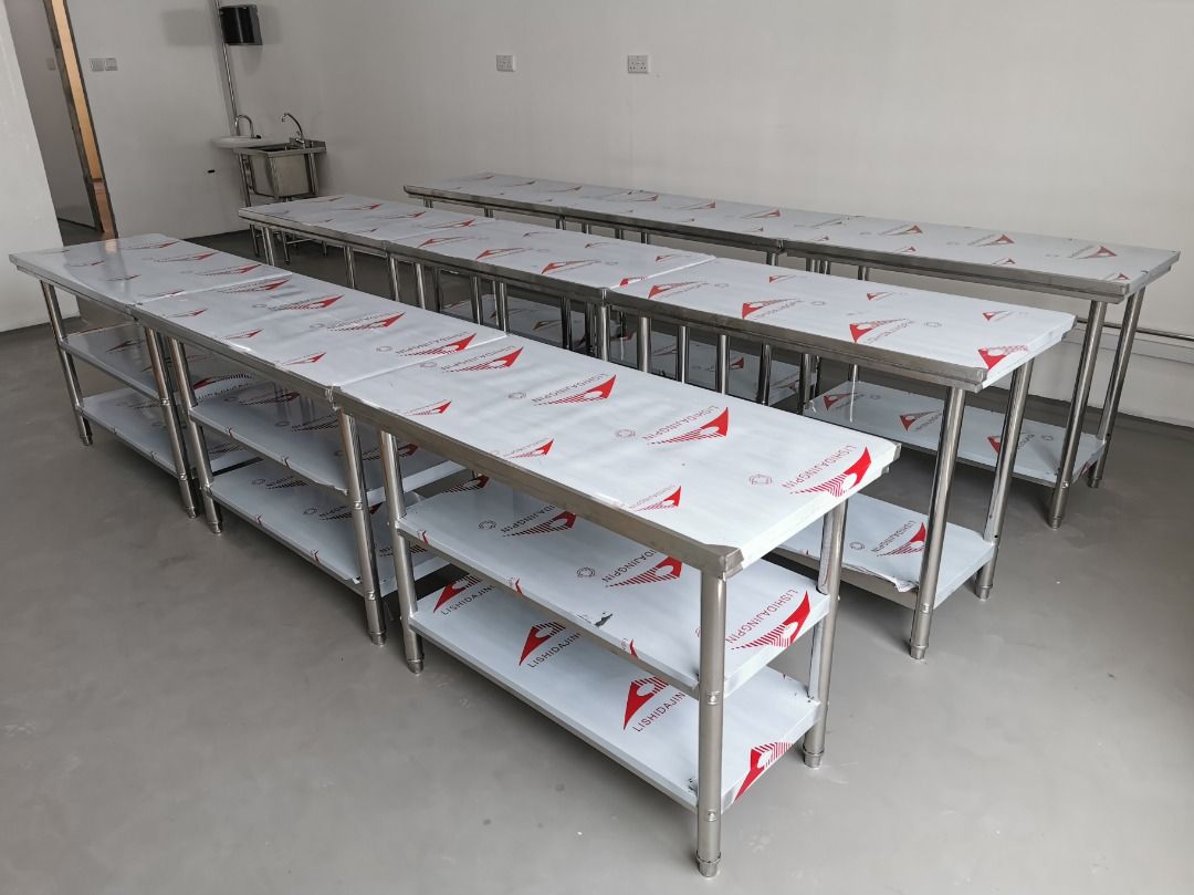 Table with Overshelf Stainless Steel Kitchen Table with Overshelf Rack ...