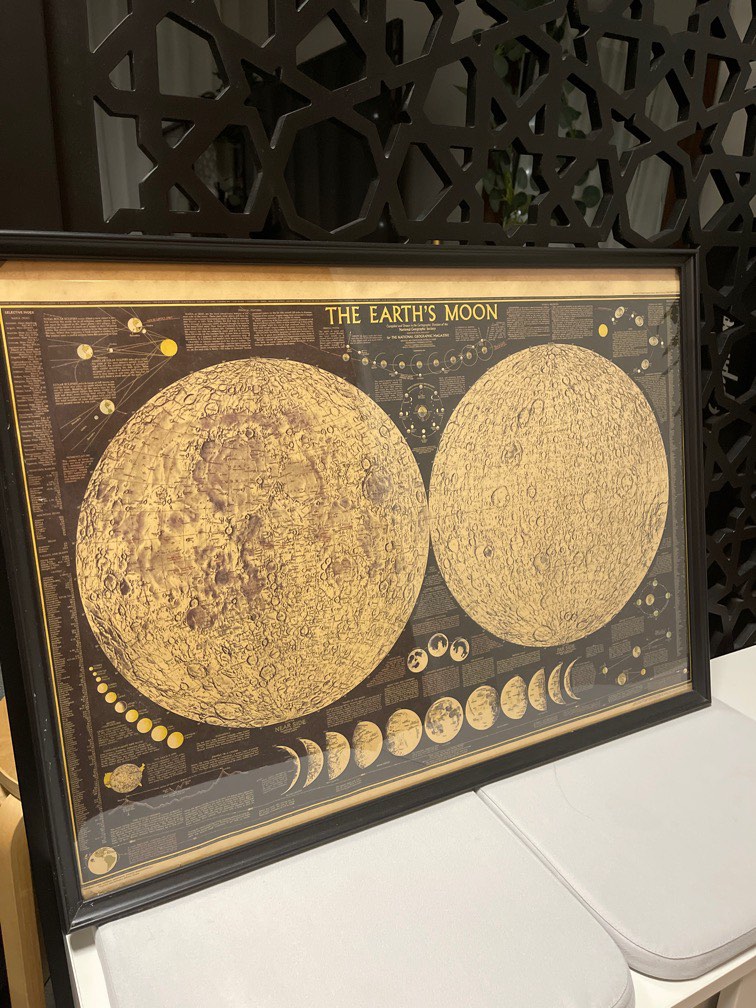 THE NAT GEO The Earth’s Moon Poster in IKEA frame, Furniture & Home ...