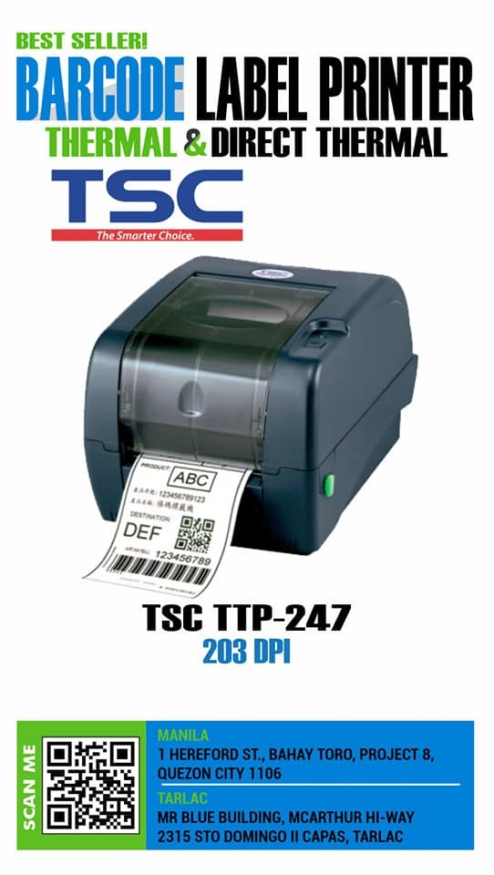 TSC TTP-247 Desktop Thermal Transfer Barcode Printer, Computers & Tech, Printers, Scanners ...