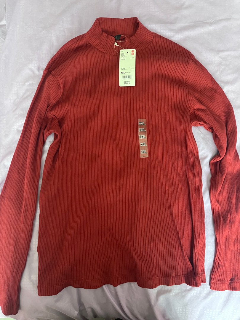 Uniqlo red top xxl, Women's Fashion, Tops, Longsleeves on Carousell