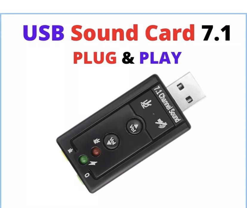USB Sound Card 7.1Channel External Soundcard Audio, Elektronik, Bagian ...