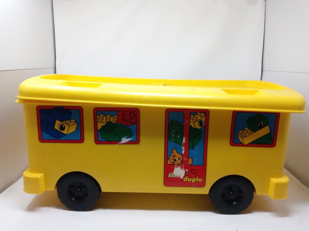 Vintage Lego Duplo Storage Ride On School Bus Storage Toy Container ...