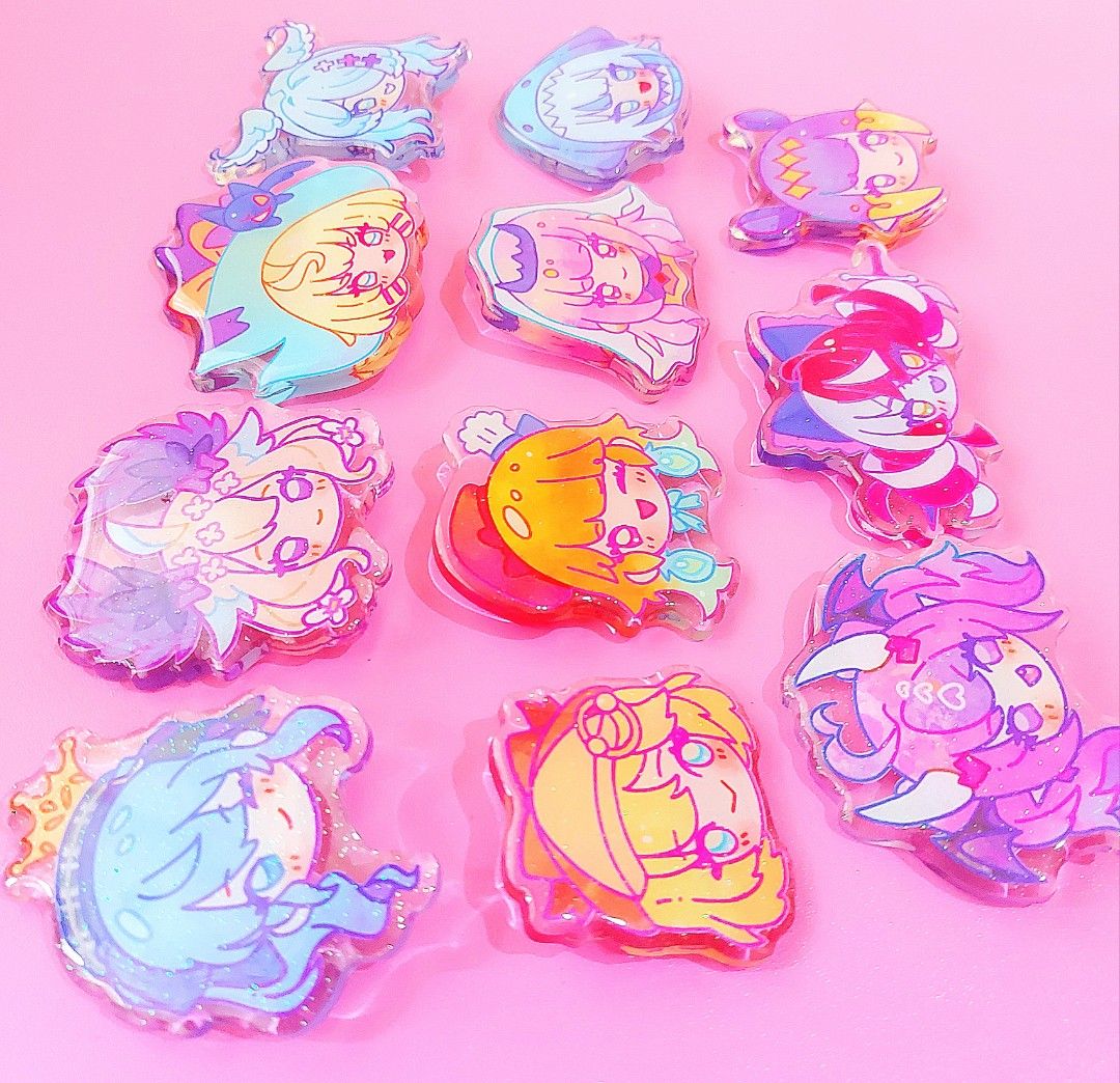 Vtuber Acrylic Pins (Fan Made) Hololive Vshojo Nijisanji, Hobbies ...
