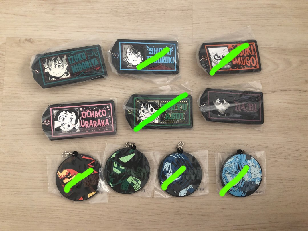 WTS My hero academia mha kuji rubber keychains charms, Hobbies & Toys ...