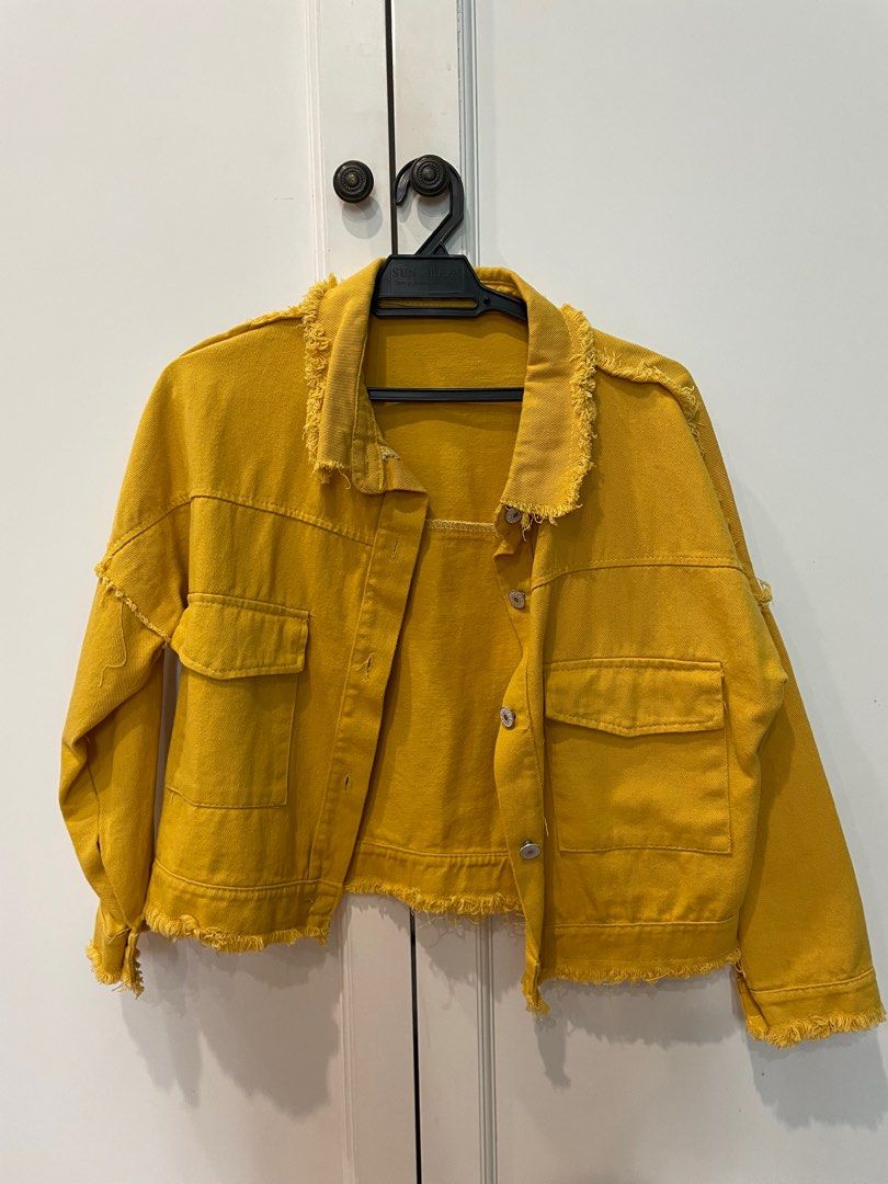 Yellow Denim Jacket, Women's Fashion, Coats, Jackets and Outerwear on ...