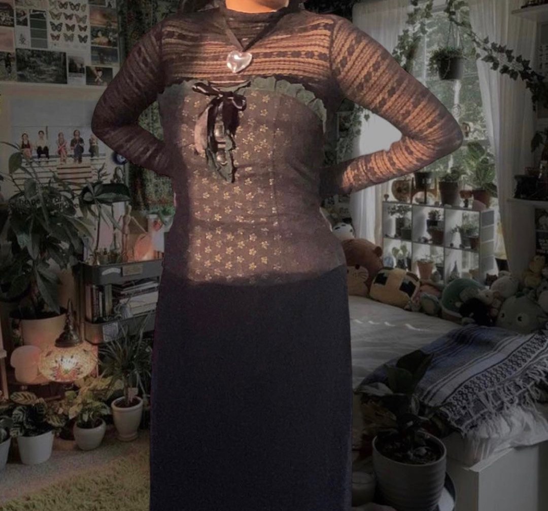 2-in-1 vampire-esque victorian gothic grunge y2k corset and sheer ...