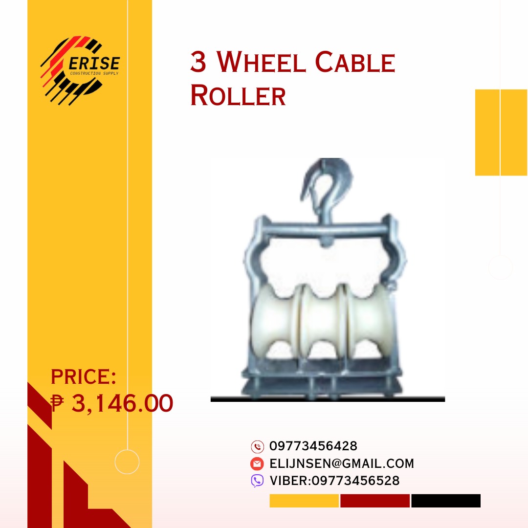 3 WHEEL CABLE ROLLER, Commercial & Industrial, Construction & Building ...
