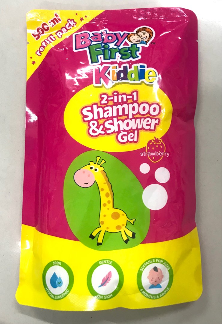 500mL Refill Baby First Strawberry Kiddie Shampoo and Shower Gel 2-in-1 ...