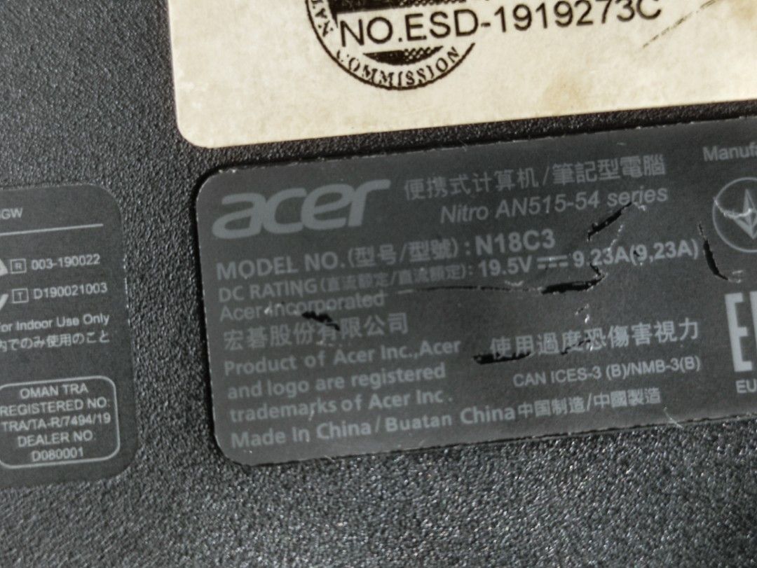 Acer Nitro 5 BOTTOM COVER CASE "chasis" housing, Computers & Tech ...