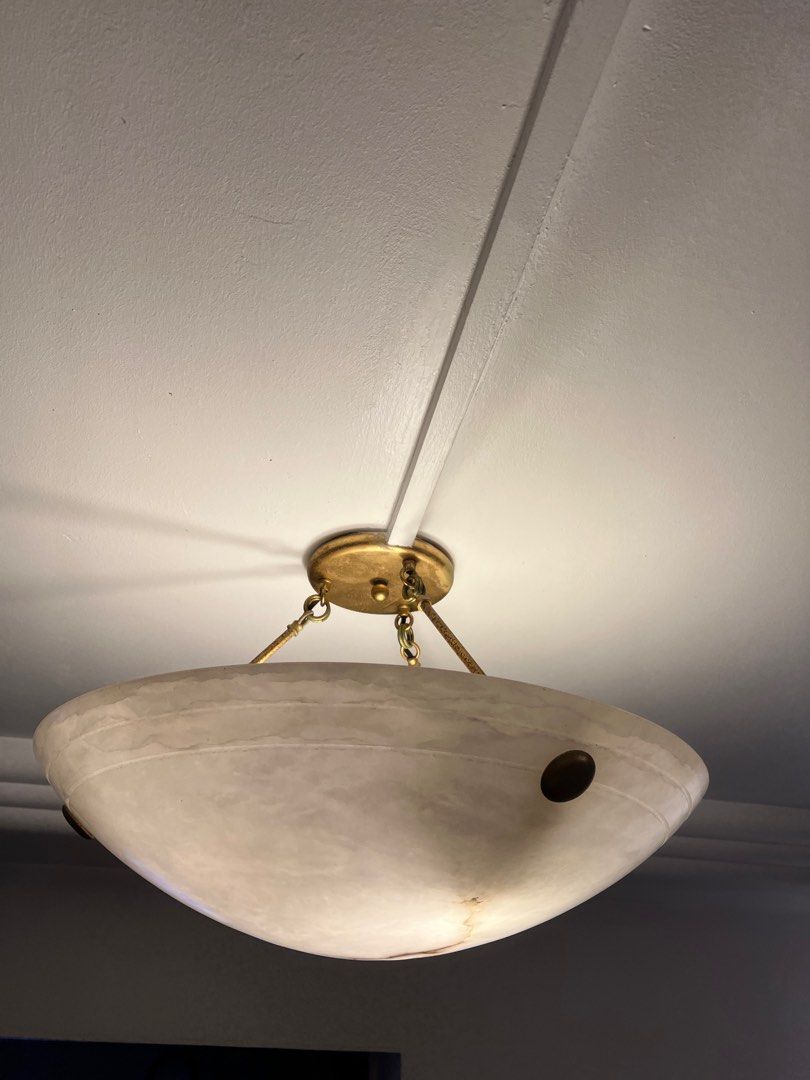 Alabaster Marble Ceiling Light, Furniture & Home Living, Lighting ...