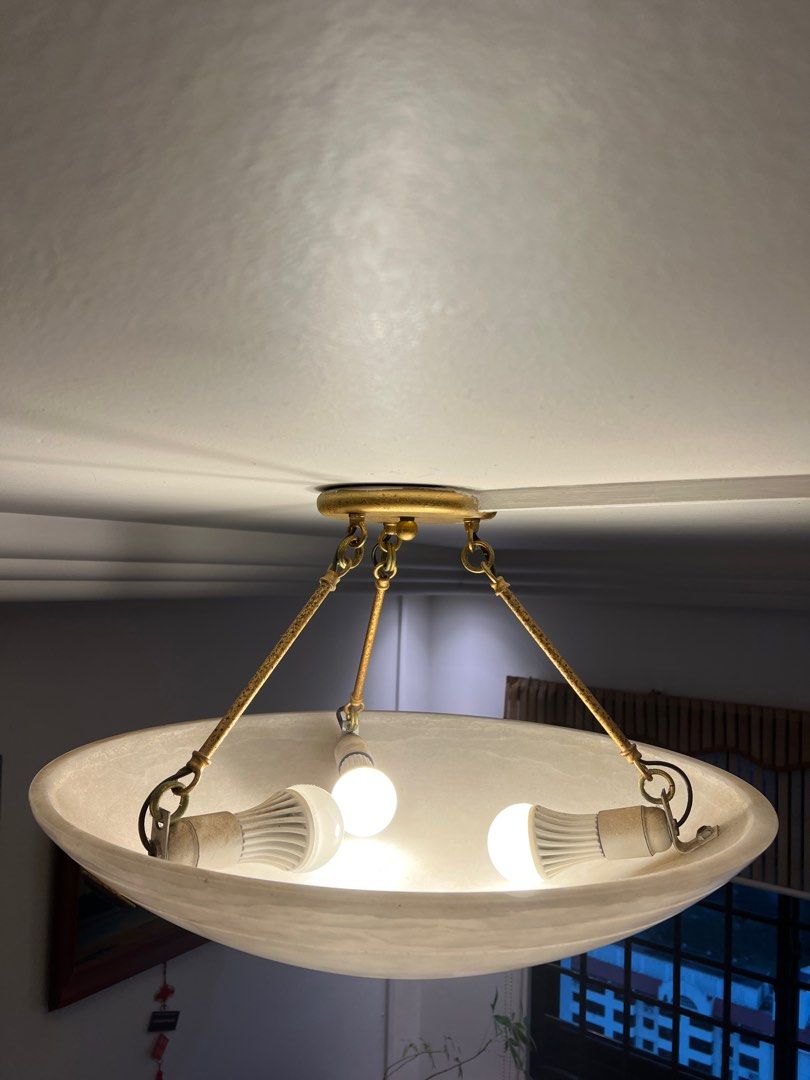 Alabaster Marble Ceiling Light, Furniture & Home Living, Lighting ...