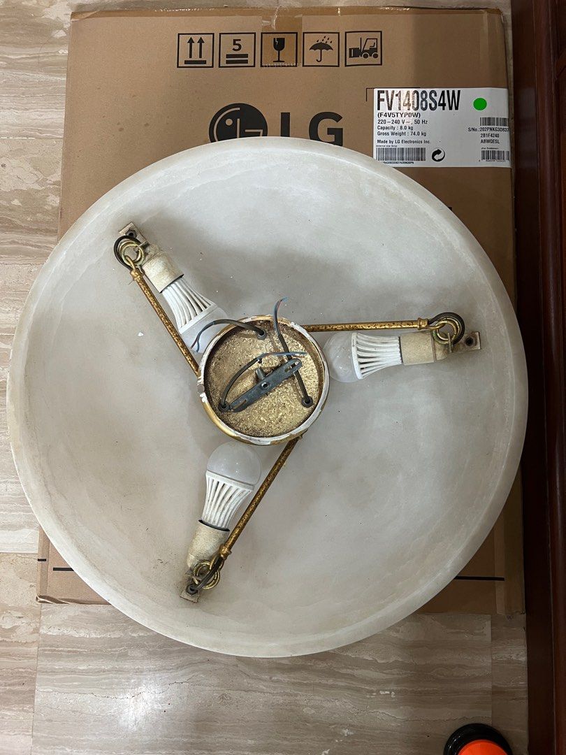 Alabaster Marble Ceiling Light, Furniture & Home Living, Lighting ...