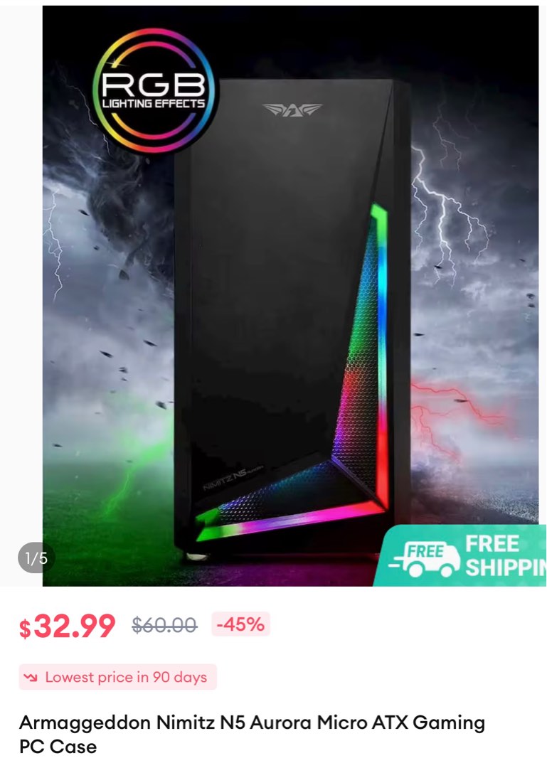 Amageddon Nitmiz n5 Aurora Micro ATX gaming pc case, Computers & Tech ...