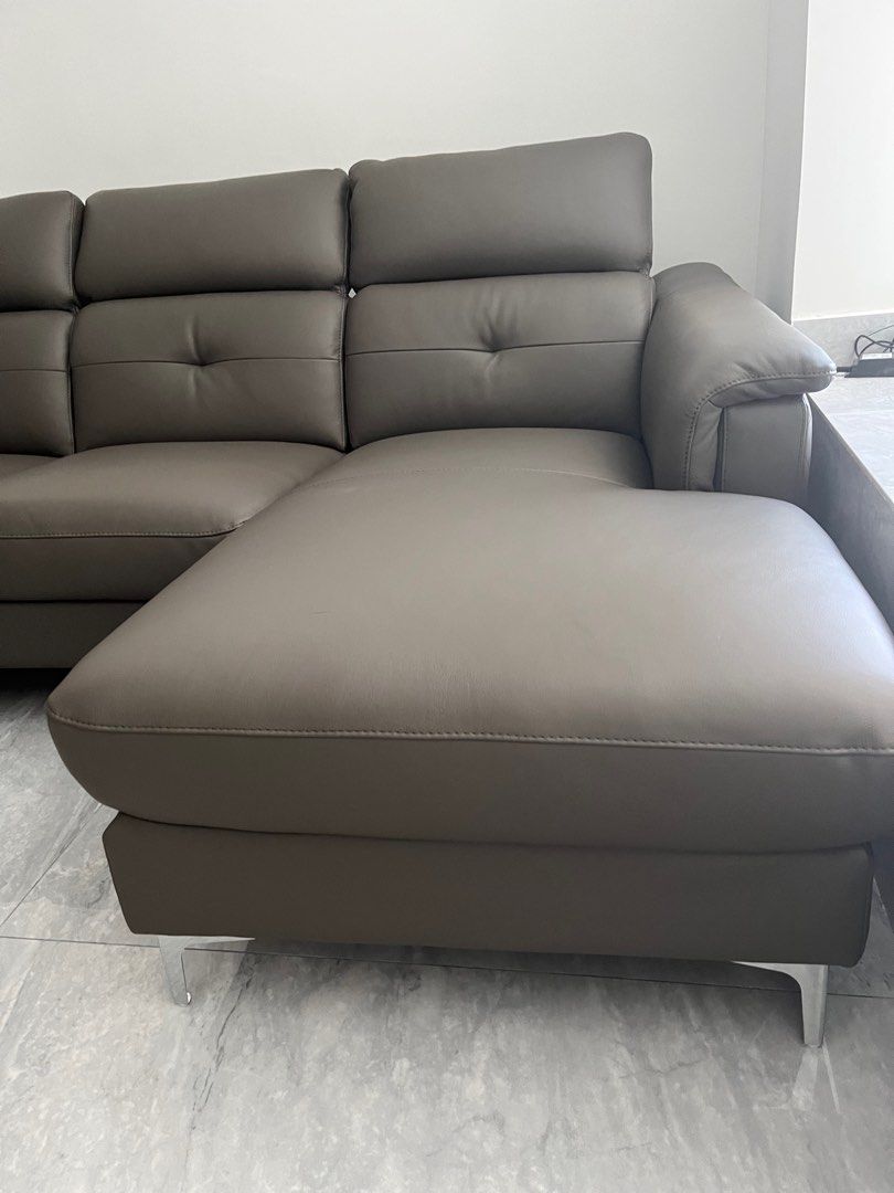 Arles L-shaped sofa in leather by Eurosofa delivered Apr 2023, Furniture & Home Living ...