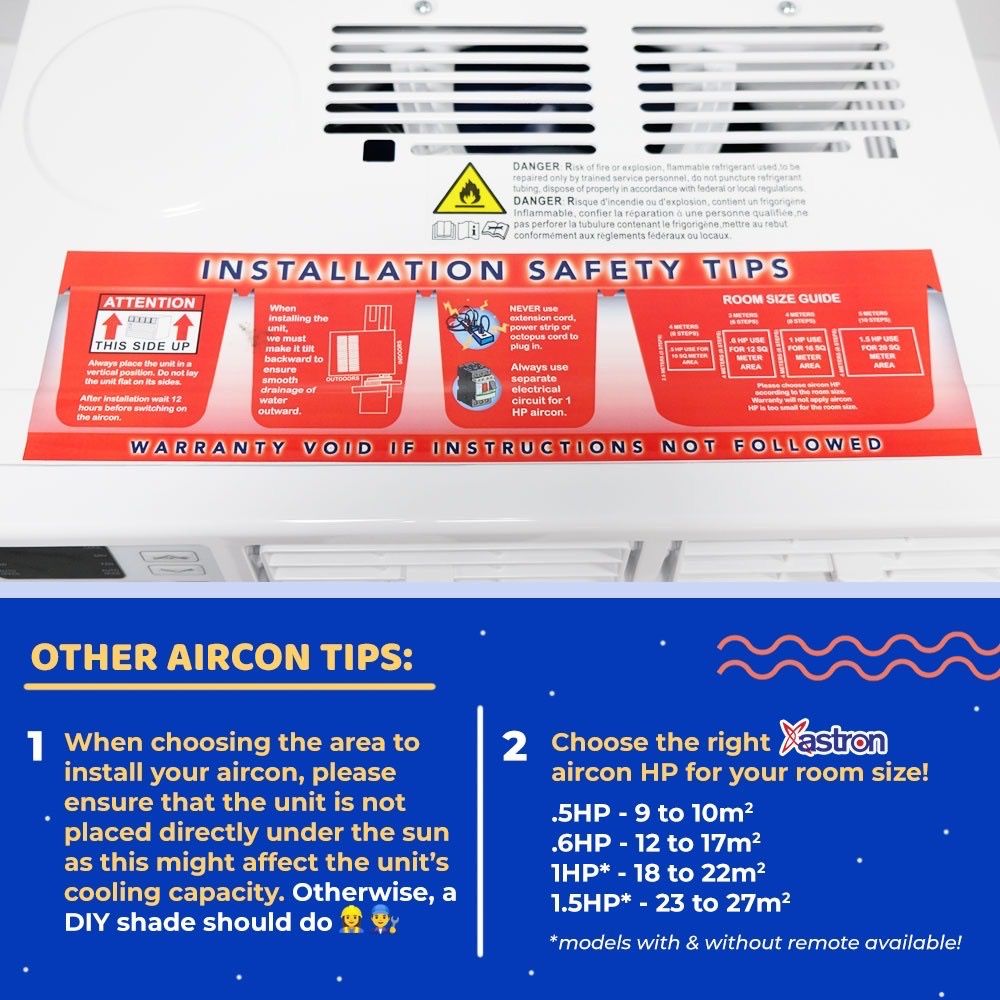Astron Aircon 1HP, TV & Home Appliances, Air Conditioning and Heating ...