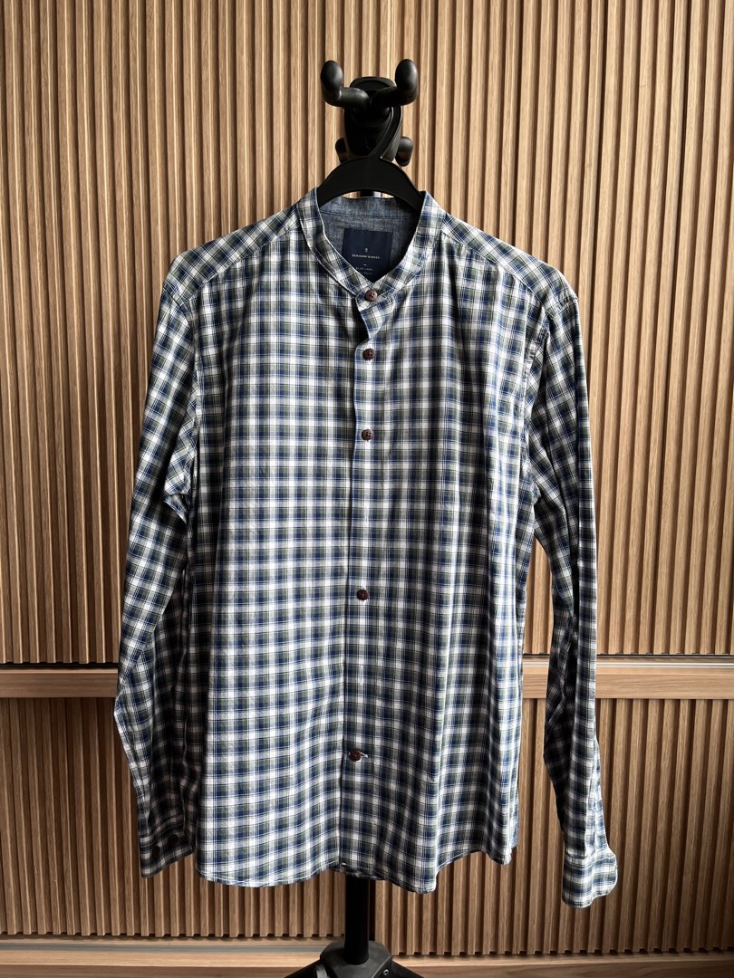 Benjamin Barker Blue Label Tokyo Classic mandarin collar shirt, Men's ...