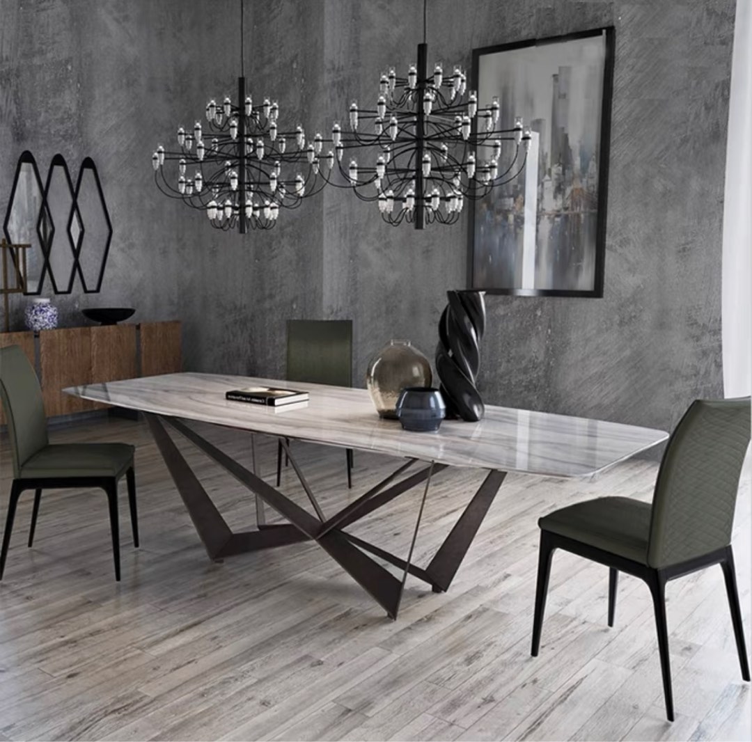 BLINDERS Modern Marble Dining Table, Furniture & Home Living, Furniture ...